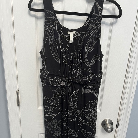 Soma | Dresses | Soma Size Xl Black Dress White Floral Pattern | Poshmark
